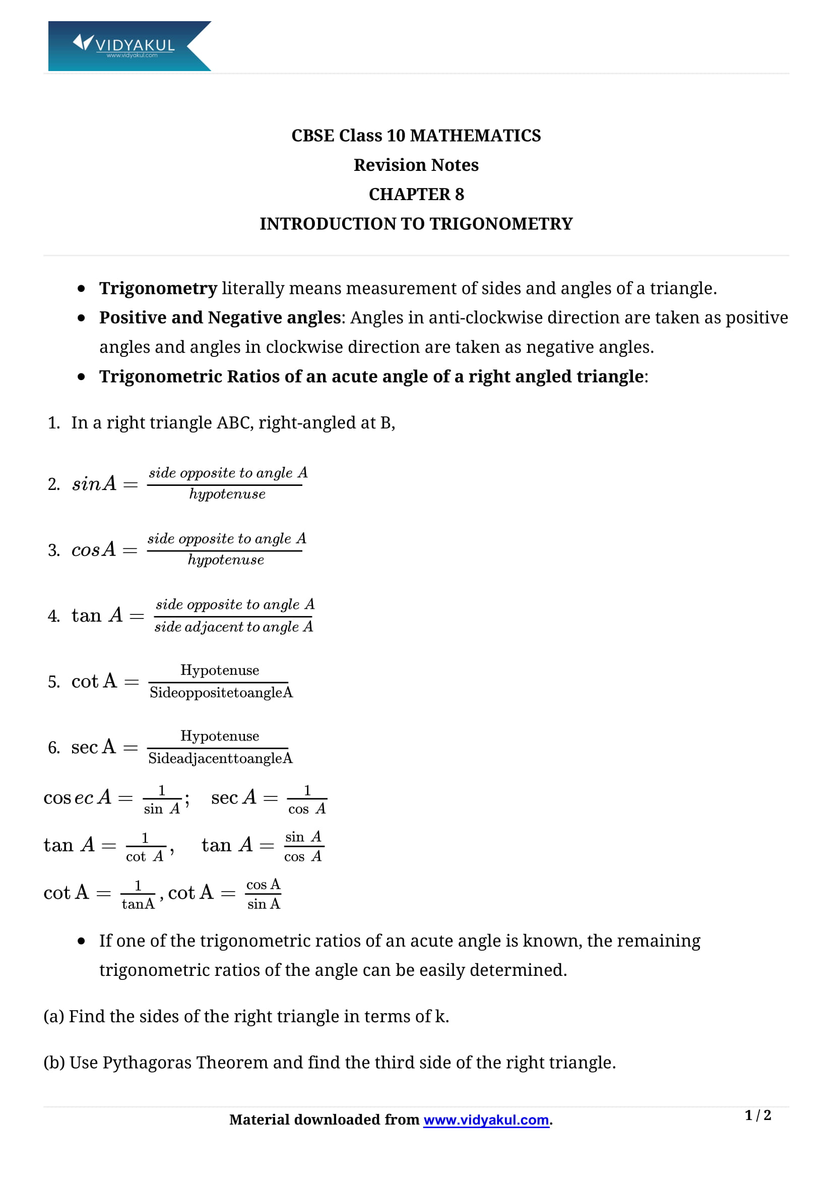 PDF T l charger Class 10 Maths Chapter 2 Introduction Gratuit PDF