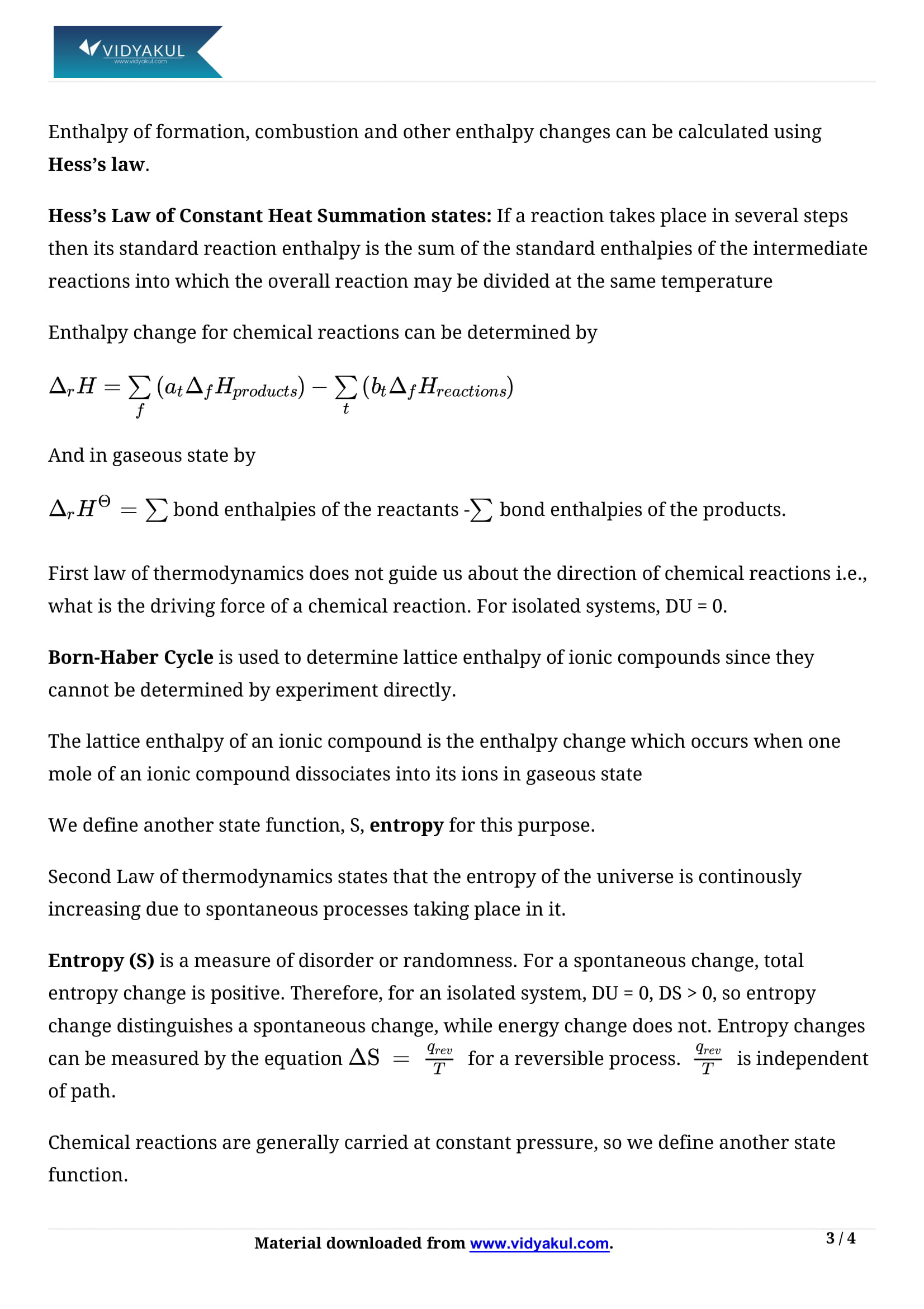 Thermodynamics Class 11 Notes | Vidyakul Thermodynamics Class 11 Notes | Vidyakul