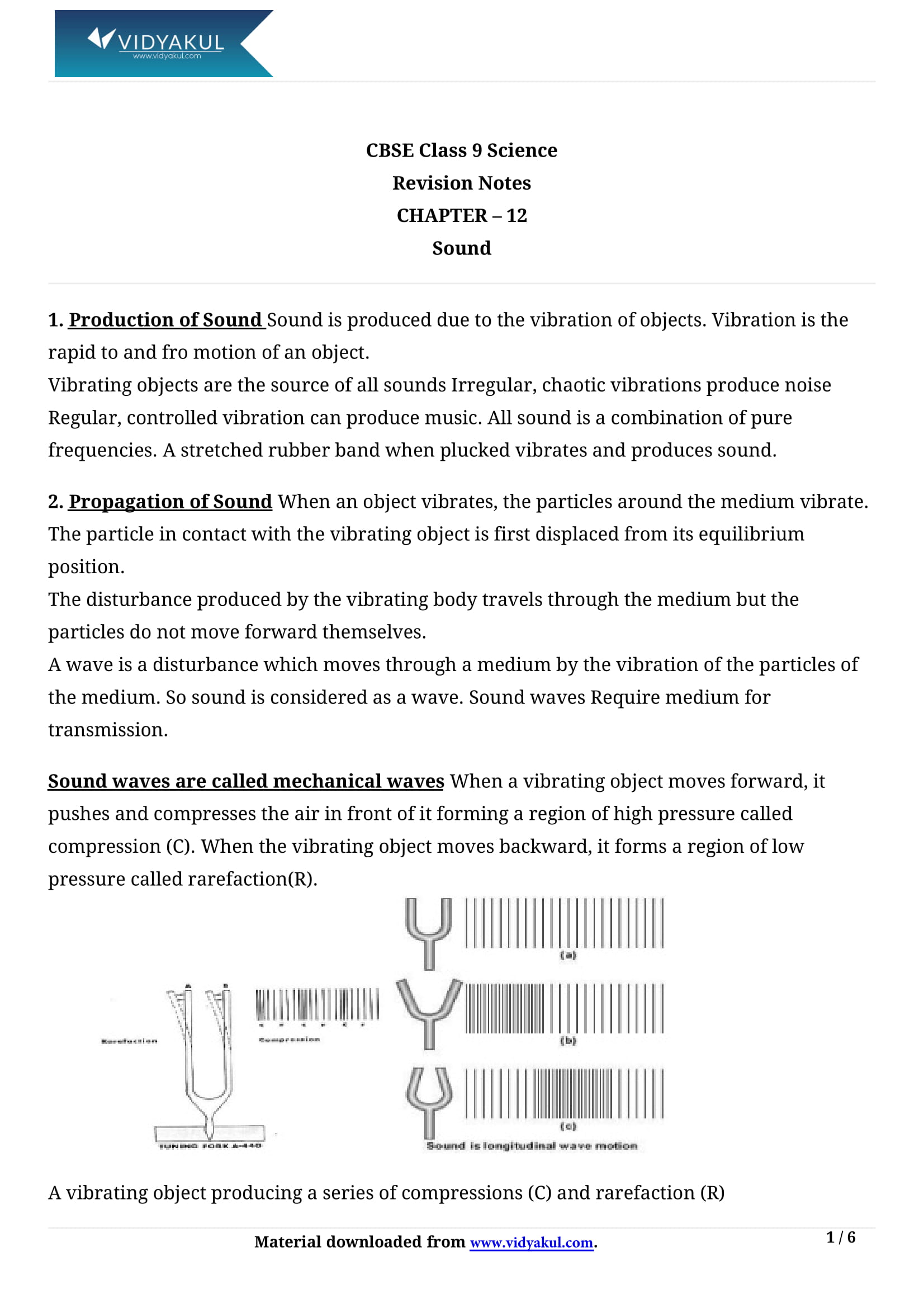 Class 9th Science Sound NCERT Notes CBSE 2023 Class 9th Science Sound NCERT Notes CBSE 2023