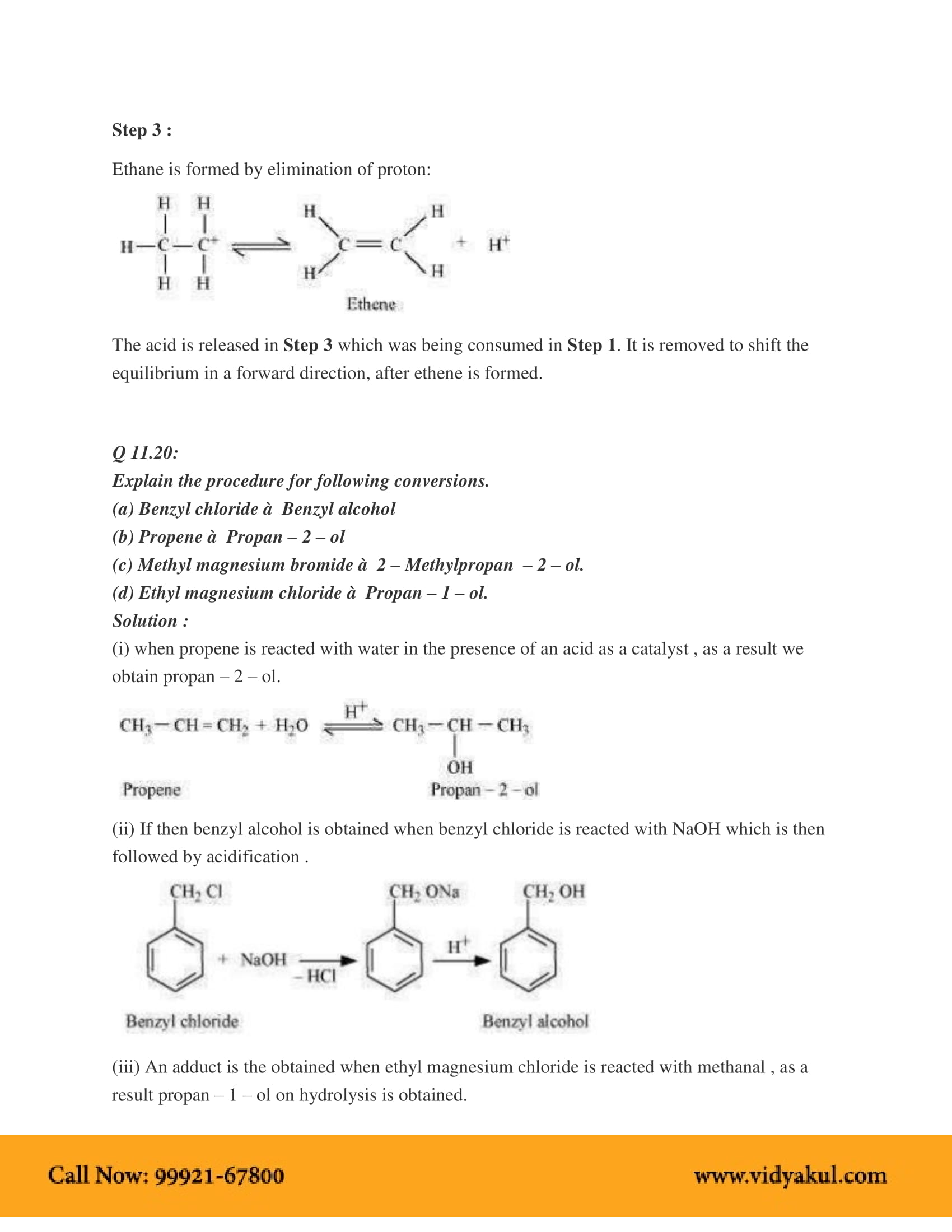 Class 12th Chemistry Alcohols, Phenols and Ethers NCERT Solution CBSE 2023
