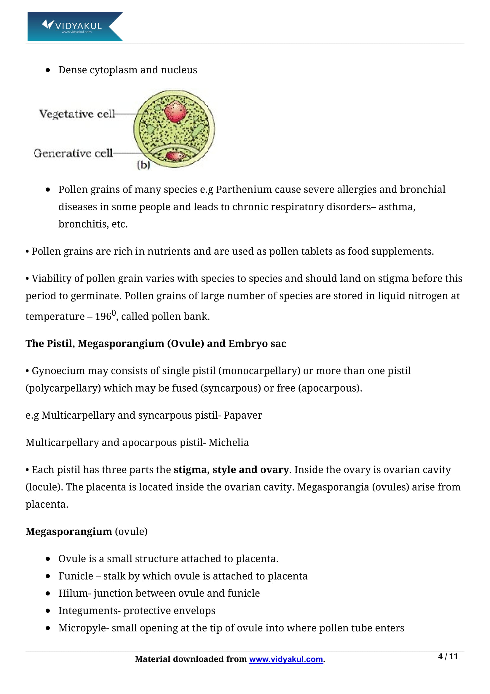 Sexual Reproduction in Flowering Plants Class 12 Notes | Vidyakul