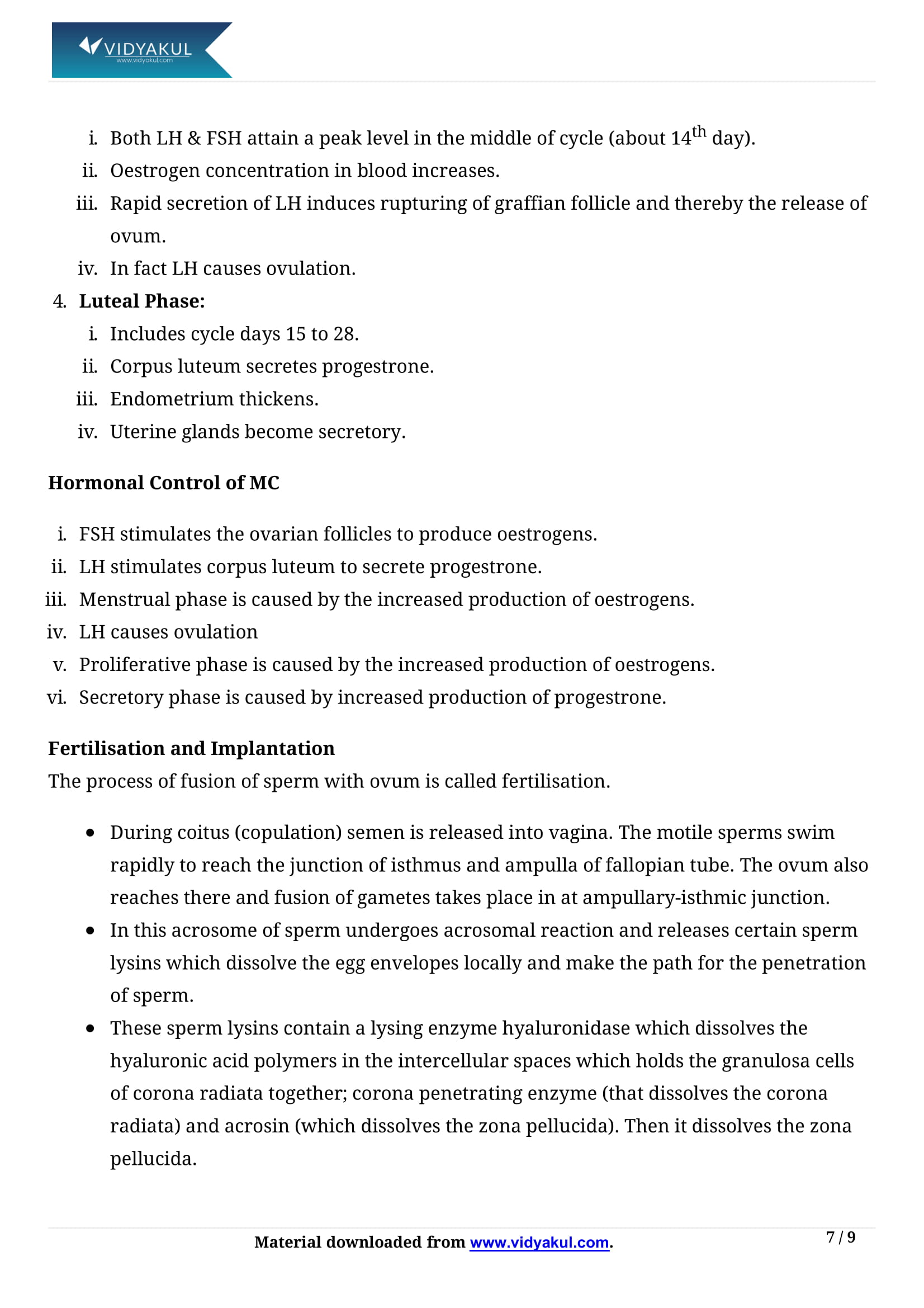Human Reproduction Class 12 Notes | Vidyakul