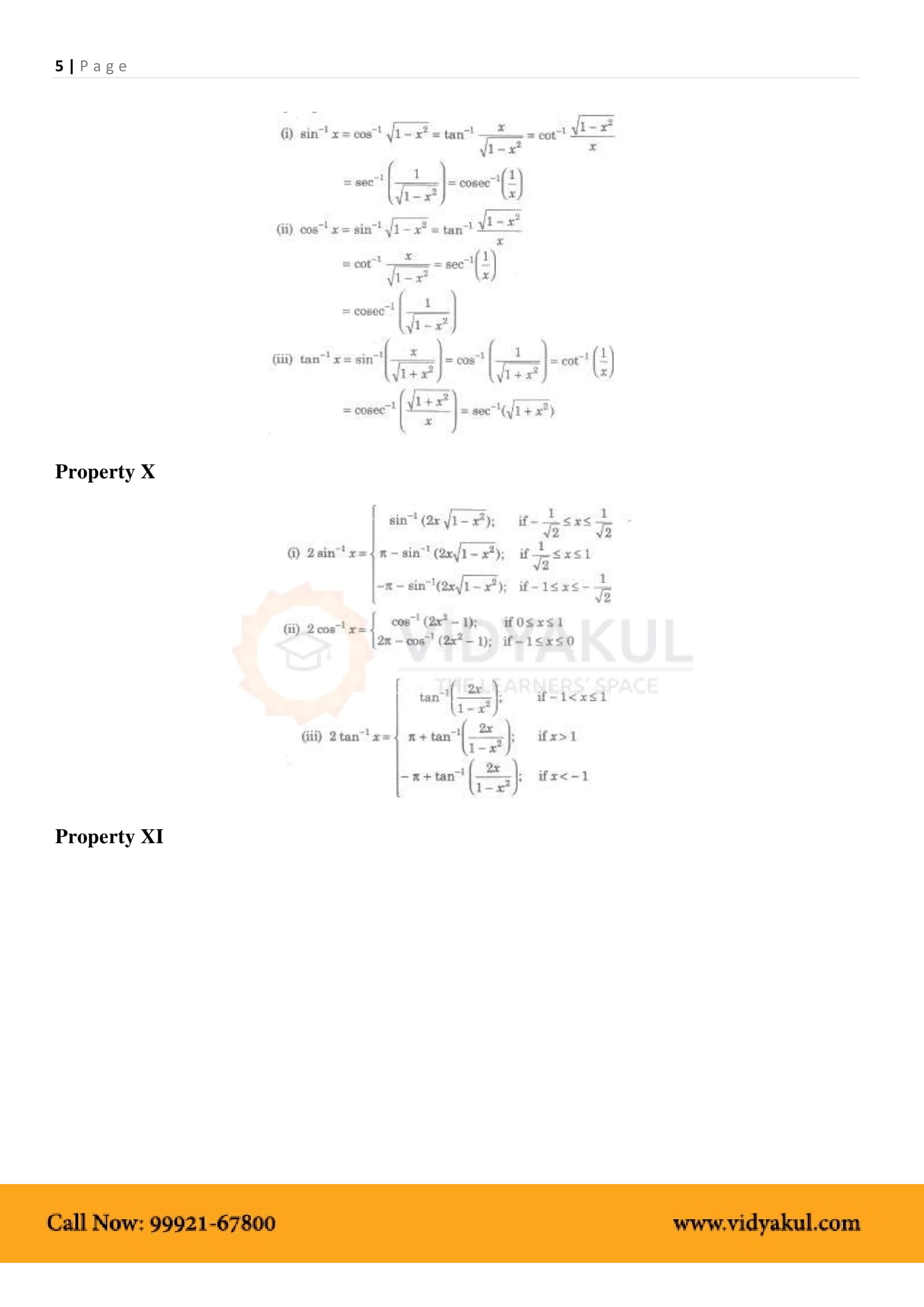 Class 12th Math Inverse Trigonometric Functions Formulas CBSE 2023 Class 12th Math Inverse Trigonometric Functions Formulas CBSE 2023