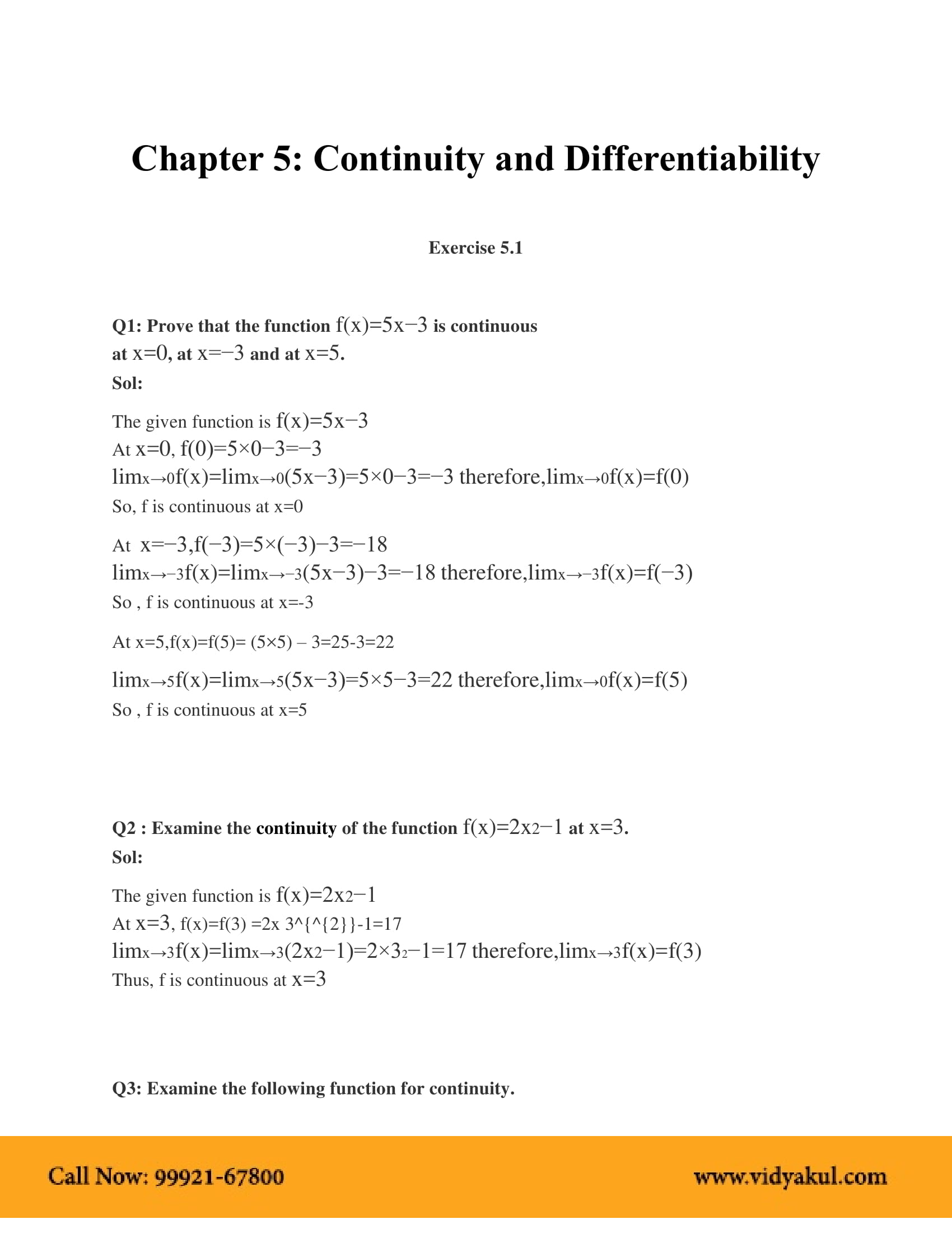 Class 12th Math Continuity and Differentiability NCERT Solution CBSE 2023 Class 12th Math Continuity and Differentiability NCERT Solution CBSE 2023