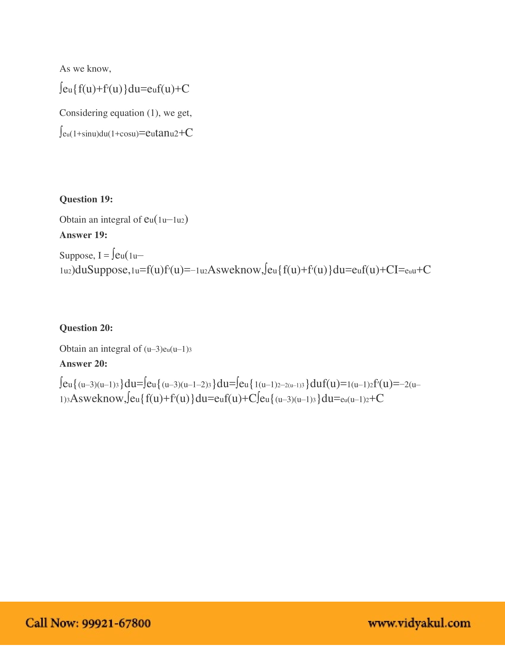 Class 12th Math Integrals NCERT Solution CBSE 2023