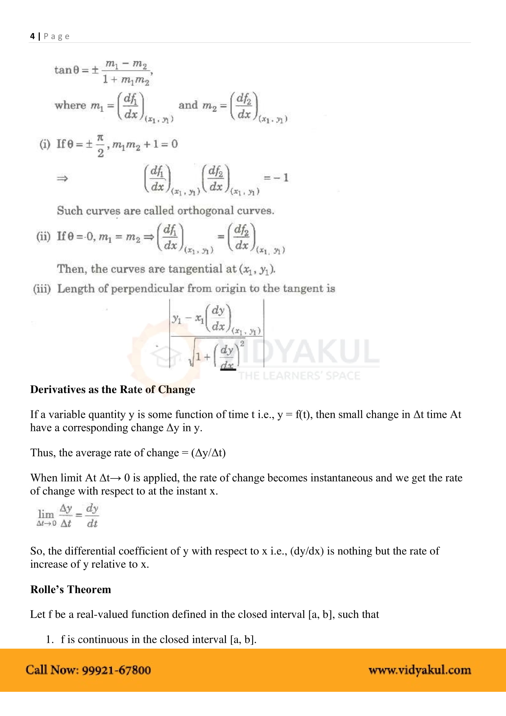Class 12th Math Application Of Derivatives Formulas CBSE 2023 Class 12th Math Application Of Derivatives Formulas CBSE 2023