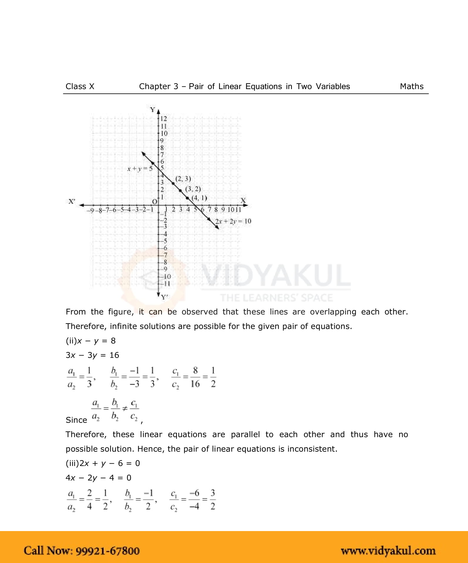 Class 10th Math Pairs Of Liner Equations In Two Variables Ncert