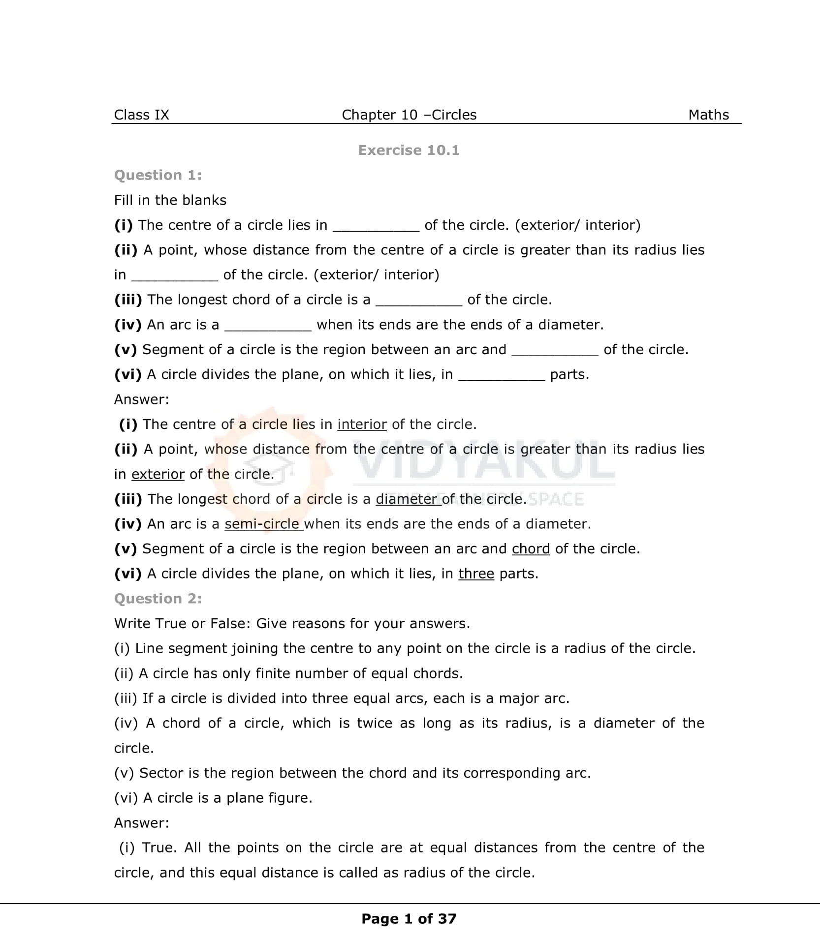 NCERT Solutions For Class 9 Maths Chapter 10 Vidyakul NCERT Solutions For Class 9 Maths Chapter 10 Vidyakul
