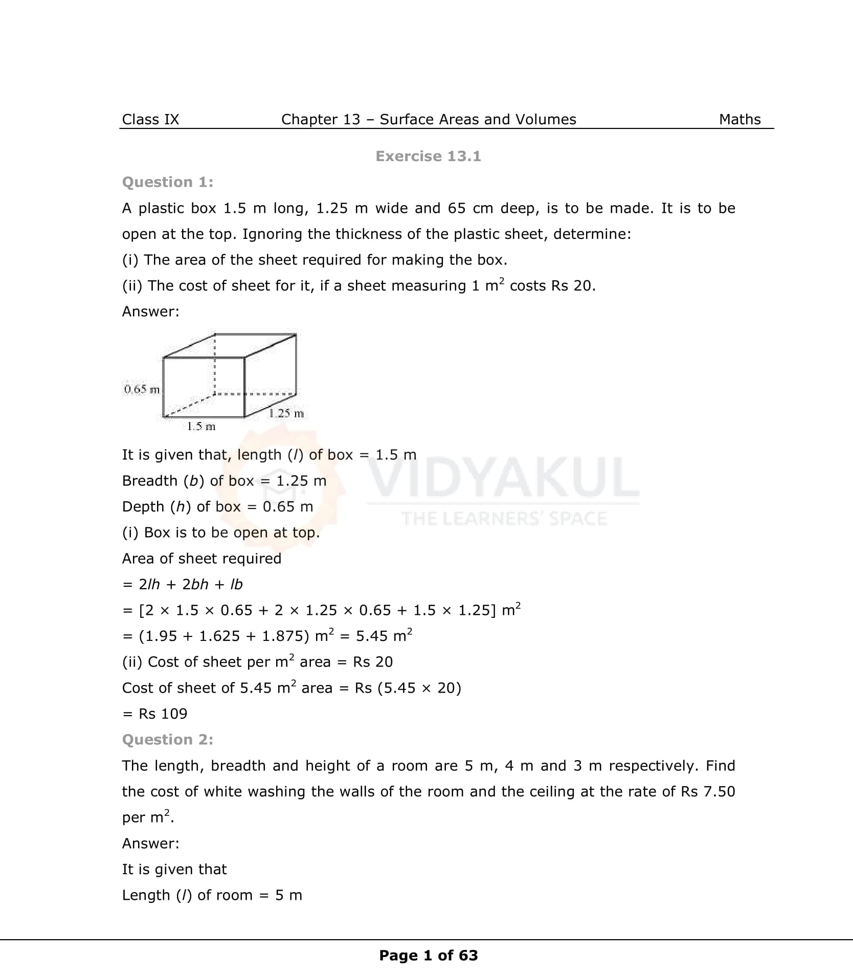 NCERT Solutions For Class 9 Maths Chapter 13 Vidyakul