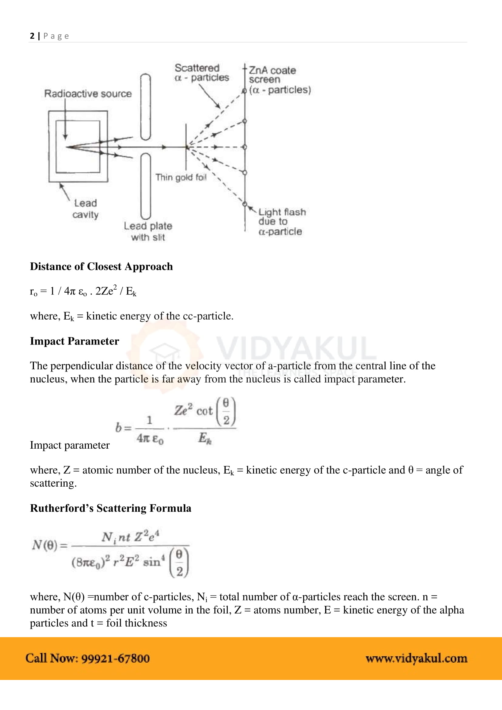 Class 12th Physics Atoms NCERT Notes CBSE 2023
